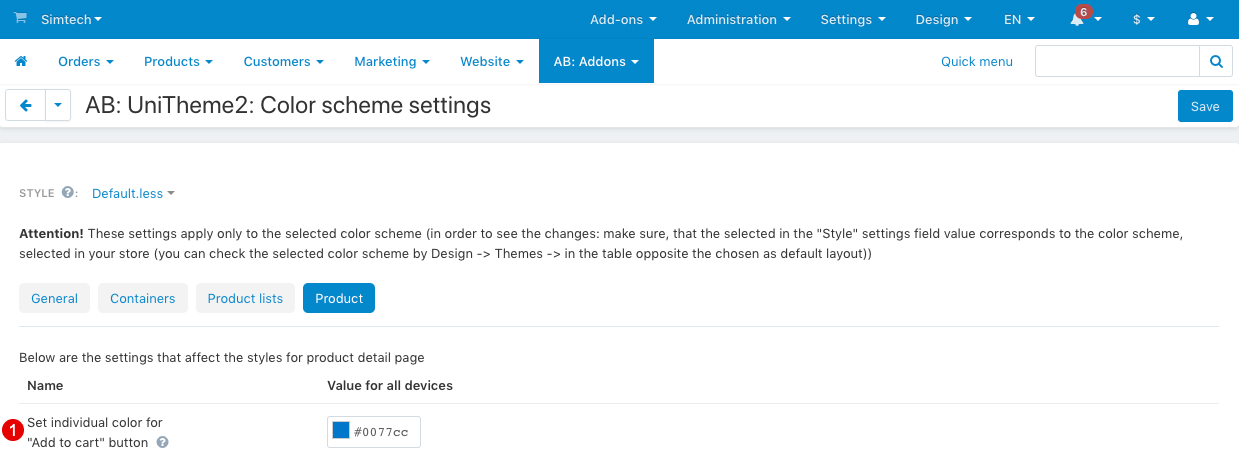 UniTheme - premium CS-Cart theme complex