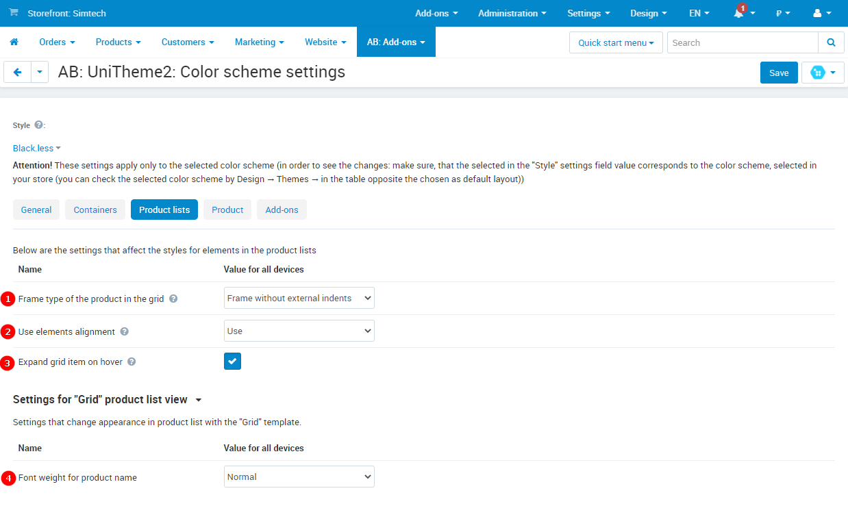 UniTheme - premium CS-Cart theme complex